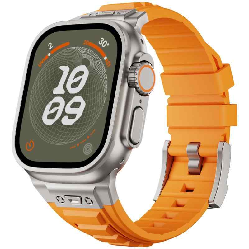 [SEUER＼時仕] コンパチブル アップルウォッチ バンド 49mm 45mm 44mm 42mm シリコーン スポーツ バンド 交換用 高級ベルト 耐衝撃 防水 防汗メンズ Watch Ultra2/Ultra Series 9 8 S...