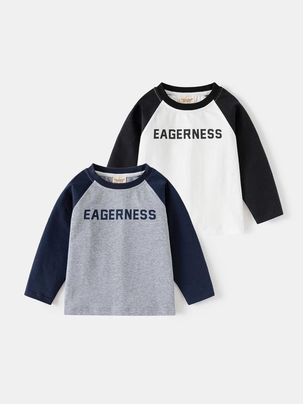 ・カテゴリ: 童Tシャツ・スタイル: カジュアル・主な素材: 綿100%・袖丈: 長袖・ネックライン: ラウンドネック・柄: アルファベット・要素: ツートンカラー・機能: 吸湿速乾・カラー展開: ネイビー、ブラック・サイズ展開: 90、1...