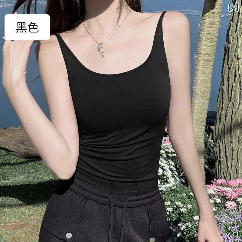 ・スタイル: 肩带款・版型: 修身型・衣長: 普通款・柄: 無・流行要素: 純色・主な素材: 粘膠纖維・主な素材成分: 粘膠纖維90-95%・カラー展開: 百搭黒、純欲白、慵懒灰、抹茶緑・サイズ展開: S、M、L・風格: 慵懒風・風格タイプ...