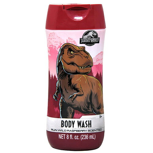 ジュラシックワールドのボディウォッシュです。 甘い香りでバスタイムが楽しくなります♪ ■サイズ：H17.5×W6.3×D4cm ■容量：8oz 236ml ■ラズベリーの香り ※浴槽が滑りやすくなります。 お子様とご入浴の際は目を離さないよ...