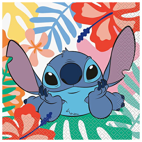 ディズニーの人気キャラクター、スティッチがデザインされたペーパーナプキンです。 スティッチとハワイらしいハイビスカスなどが描かれています。 カラフルでかわいいデザインがテーブルを華やかに彩り、特別なひとときを演出します。 誕生日会や特別な集...
