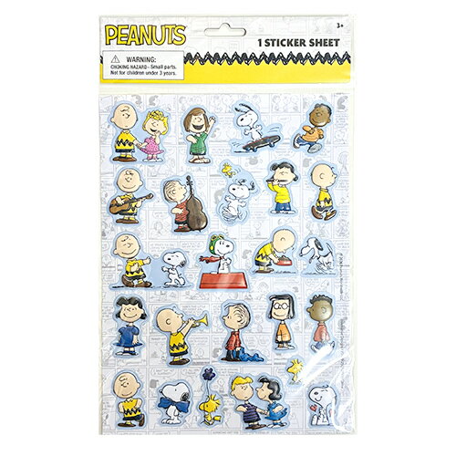 PEANUTSのパフィーステッカーです。 大きめのぷくぷくシールです。 スヌーピー 、ウッドストック をはじめおなじみのキャラクターが沢山♪ いろいろなものに貼ってデコレーションしたり、ごほうびシールとしてもおすすめです！ アメリカからの輸...