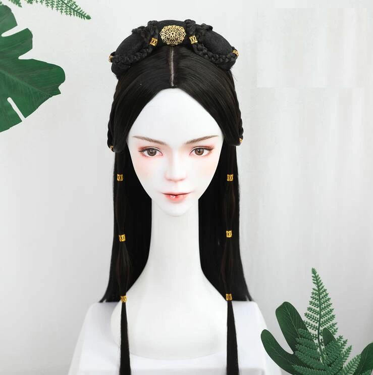 商品詳細 中華コスプレかつら　ウイッグ 内容 かつら サイズ フリー、サイズ調整可能、長さ80cm 頭周り50-58cm適応 素材 耐熱素材 注意事項 ※素人採寸サイズなので若干誤差が生じる場合がございます。 ※撮影の環境とお使いのモニター...