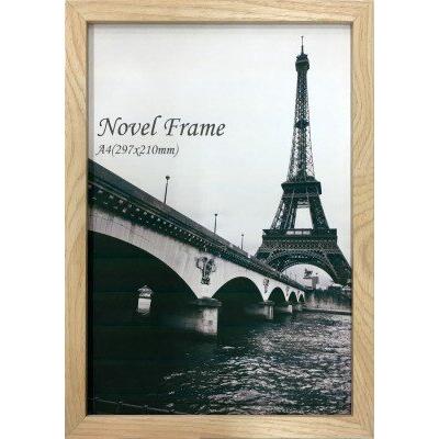 BICOSYA | ヌーベルフレーム木製額縁A4サイズ (natural) Made in Japanのシンプルな木製フレーム！ 高級なツキ板を使った家具調フレームです。飾る場所を選ばないオーソドックスなデザインです。信頼のメイドイン・ジャ...