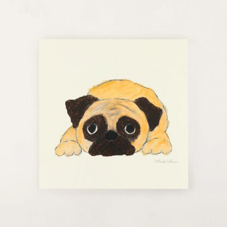 a good view パグ 30x30cm 北欧 アートポスター 国内外の優れたアート作品をキュレーションするa good viewのコレクション。 テキスタイルメーカー、QUARTER REPORTがスタートさせたアートポスターのコレク...