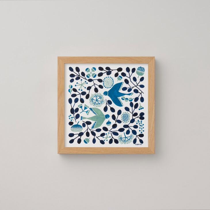 a good view (designed by RIEKO OKA) バードガーデン ブルー 北欧 アートポスター 国内外の優れたアート作品をキュレーションするa good viewのコレクション。 テキスタイルメーカー、QUARTER ...