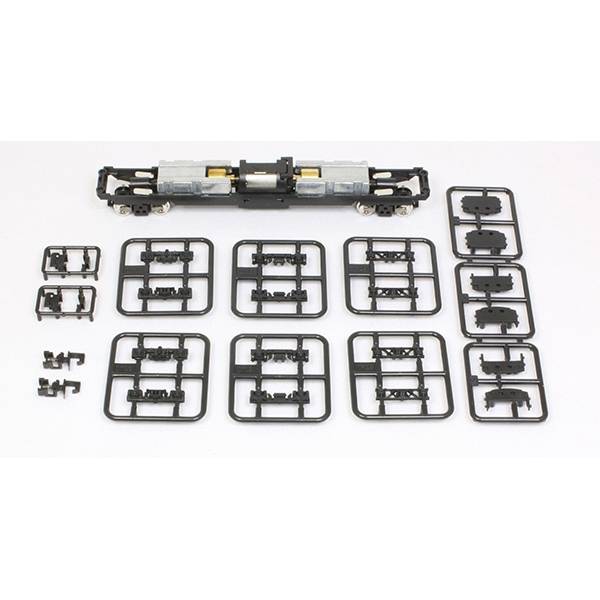 仕様・軸距約14mm 台車間距離約91mm 車輪径5.6mm・全軸集電(ゴムタイヤ付)・両台車駆動方式・フライホイール搭載・銀車輪付属品・黒台車枠3種(DT19・DT22・TR29)・床下スペーサー・アーノルドカプラーユニット・カプラースペ...
