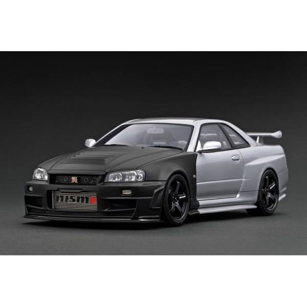 「Nismo R34 GT-R Z-tune Test カー」を1/18レジンモデルで再現。ボディカラー：ブラック/シルバー。2004年10月に鈴鹿サーキットにて行われたZチューンの先行テスト車両を再現したモデルです。LM GT4 18イン...