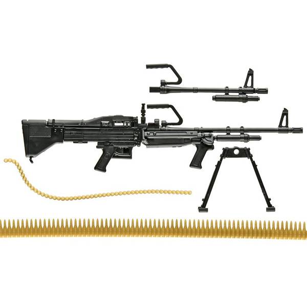 M60E3の1/12スケールモデルです。銃本体に加え、軟質樹脂製のベルトリンク弾が付属します。銃身長短が選択可能です。仕様1/12スケールランナーキット(無彩色)樹脂製(PS)※プラモデル用接着剤使用を推奨商品サイズ全長：約9cm※写真は全...