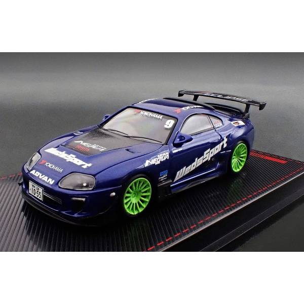 ※画像はイメージですレーシングドライバー「織戸 学」選手の初期仕様の愛車「Supra (JZA80) RZ」を1/64スケール ダイキャストモデルで再現しました。ボディカラー：ブルーメタリック。18インチスポークホイール(蛍光グリーン)を装...