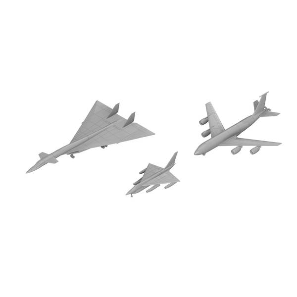 【完全新金型】・1/700スケールプラモデル【セット内容】XB-70 試作戦略爆撃機(全長：80.1mm)×2B-58 戦略爆撃機(全長：41.4mm)×2KC-135R 空中給油機(全長：59.2mm)×2【画像はモデリングデータを使用し...