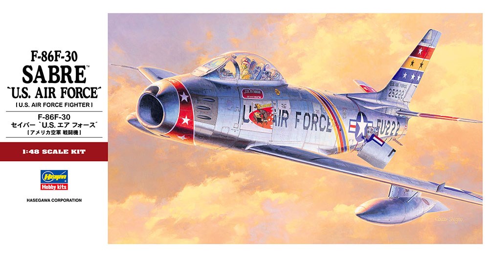 F-86セイバーは、P-51Dムスタングの後継機として開発されたジェット戦闘機で、試作機XP-86が1947年10月1日に初飛行を果たしました。F-86Eは、最初の量産型F-86Aの改良型でJ-47-GE-13エンジンを搭載し、操縦装置の改...