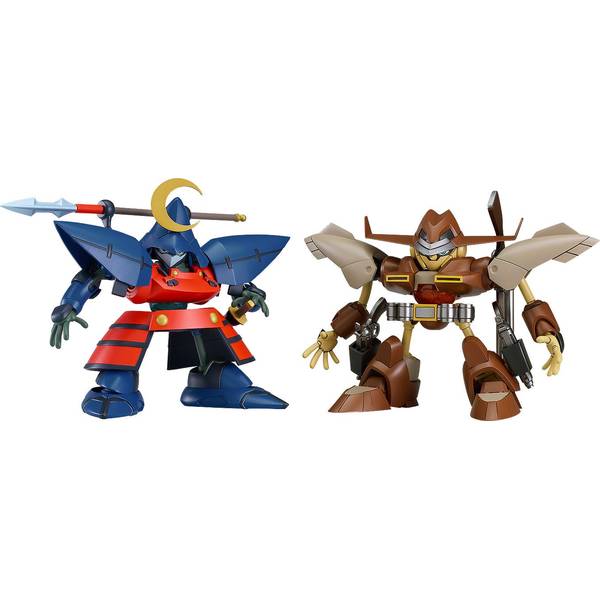 サムライ＆ガンナー！MODEROID リューナイトシリーズ第3弾！アニメ『覇王大系リューナイト』シリーズ第3弾、「リューサムライ・疾風丸」「リューガンナー・デリンガー」が2体セットになって登場！疾風丸全高約100mm、デリンガー全高約90m...
