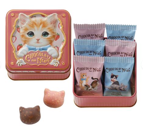 （甘えんぼうのリン） 愛らしい猫を描いた人気の缶シリーズが、さらに可愛くなりました♪ やさしく甘えんぼうの茶トラ猫を描いた、愛らしいローズピンク色の缶には、ストロベリーとミルク、2種類の味わい猫型クランチチョコレートが入っています。 （気ま...