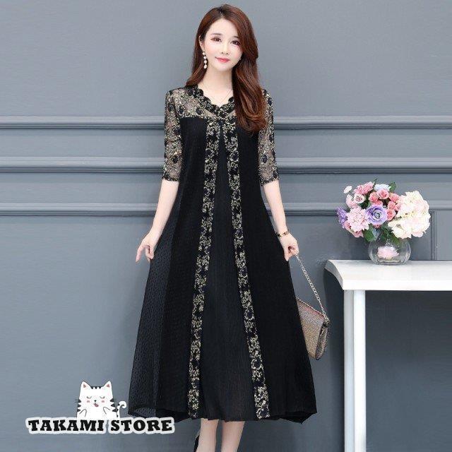 ★デイリーランキング2位獲得商品★● 商品名 ● パーティードレス 結婚式 お呼ばれ ドレス 服装 女性 フォーマル ワンピース 大きいサイズ 3L 4L 5L 6L 20代 30代 40代 50代 シースルー パーティードレス ミモレ丈 ...