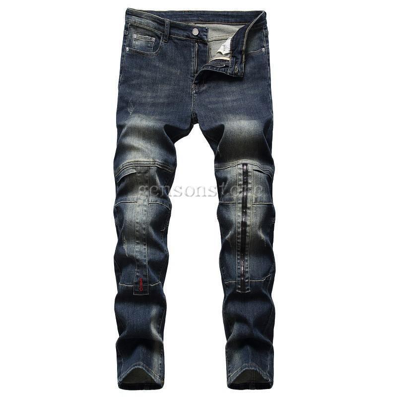 ジーンズ メンズ ボトムス デニムパンツ スリムフィット　 ダメージ加工 　クラッシュ ストリート カジュアル パンツ 　ストレッチ 長ズボン おしゃれ素材 :デニム、ポリエステル 詳細サイズ : ウエスト/ヒップ/パンツ丈cm29 74 ...