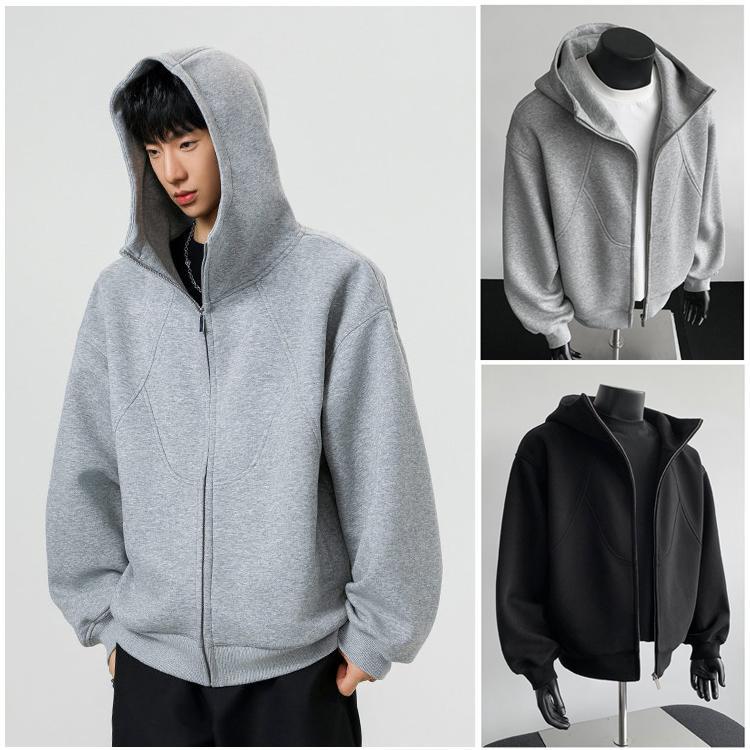 パーカー メンズ きれいめ ジップアップパーカー トップス 無地 長袖 パーカ 秋服 秋物 防寒[素材]表地/62.1％綿、37.9％ポリエステル裏地/100％ポリエステル[原産国] 中国※イメージ画像にて着用していますシャツや飾りなどは含...