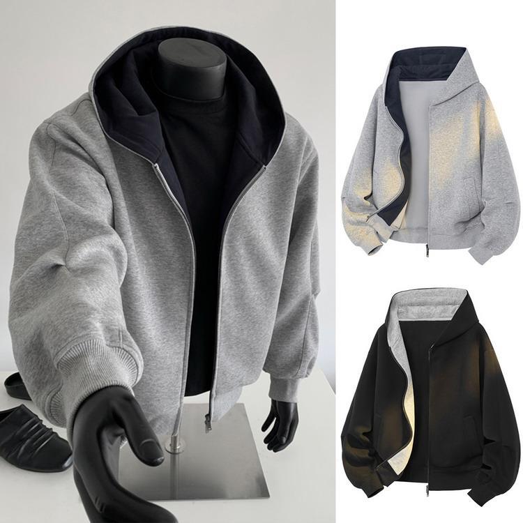 パーカー 秋服 秋物 パーカ トップス 長袖 ジップアップ バイカラー 厚手 防寒 メンズ ファッション[素材]表地/62.1％綿、37.9％ポリエステル裏地/100％ポリエステル[原産国] 中国※イメージ画像にて着用していますシャツや飾り...