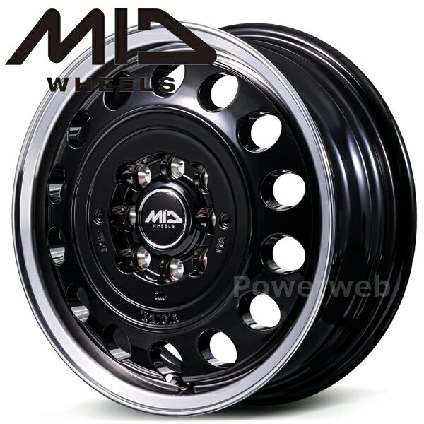 商品詳細メーカー名：MID (マルカサービス)商品：MID WHEELS Garcia CISCO TypeIIサイズ：14インチ×5.0J PCD：100/114.3 マルチ 穴数：8 (4H用) インセット：42カラー：ブラック/リムポ...