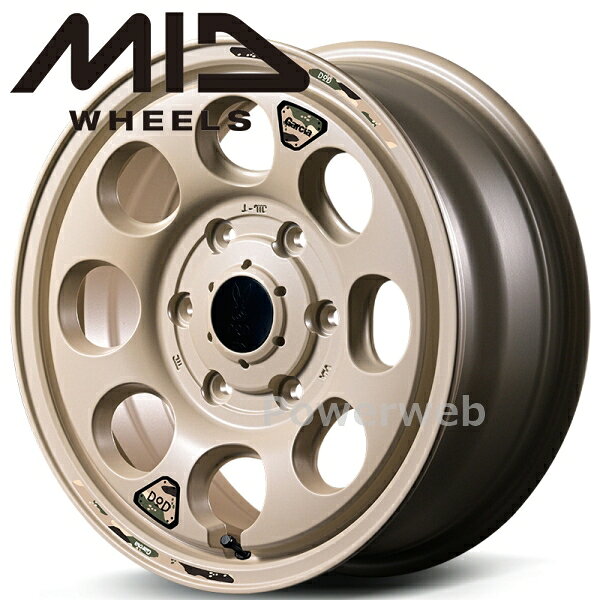 商品詳細メーカー名：MID (マルカサービス)商品：MID WHEELS×DOD ウシャリンサイズ：15インチ×6.0J PCD：139.7 穴数：6 インセット：33カラー：セミグロスサンドベージュハブ径：φ106.1対応ボルト：M12■...