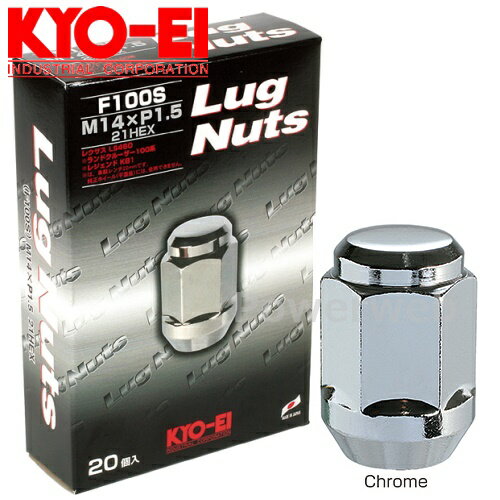 ■商品詳細メーカー：KYO-EI (キョーエイ 協永産業)商品：Lug Nuts M14 20P (ラグナットセット M14 20個)品番：F100S-20Pサイズ：21HEX M14×P1.5取付座：テーパー60°有効ネジ：25mm全長：...