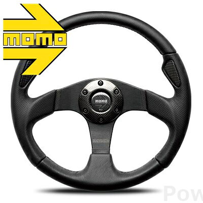 ■商品詳細メーカー：MOMO (モモ) 【正規品】商品：JET (ジェット 350mm)品番：J-2【仕様】外径 346mmグリップ：ブラックレザー(一部エアーレザー)、カーボンインサートスポーク：ブラックセンターリング：カーボン■納期につ...