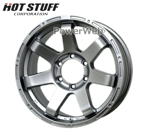 ■商品詳細メーカー名：HOT STUFF (ホット スタッフ)商品名：MAD CROSS MC76 (マッド クロス MC-76)カラー：ダークシルバー (DS)サイズ：17インチ 7.5J PCD:139.7 穴数:6 inset:28ハ...