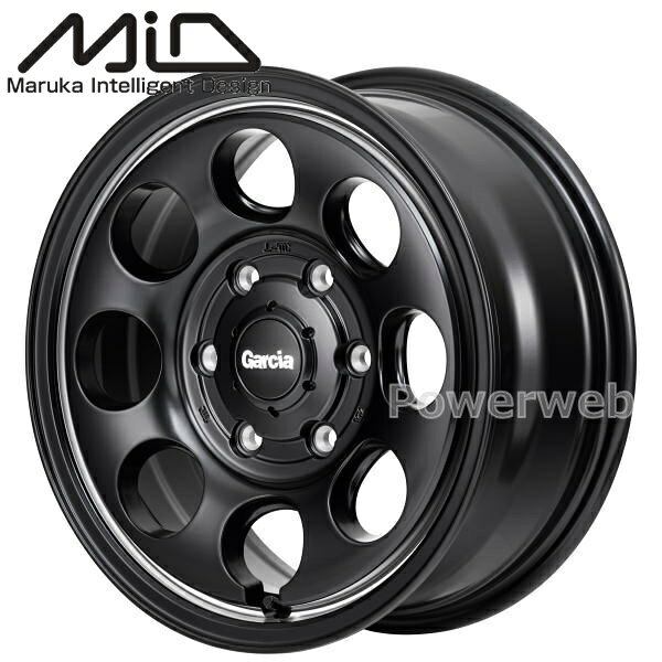 ■商品詳細メーカー名：MID (マルカサービス)商品名：GARCIA Palm8 (ガルシア パームエイト)サイズ：17インチ 8.0J PCD:139.7 穴数:6 inset:20カラー：セミグロスブラック/ヴァーレイポリッシュ (SB...