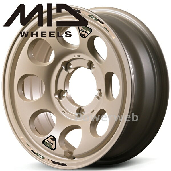 ■商品詳細メーカー名：MID (マルカサービス)商品名：MID WHEELS×DOD ウシャリンサイズ：16インチ 6.0J PCD:139.7 穴数:5 inset:-5カラー：セミグロスサンドベージュハブ径：φ108.8対応ボルト：M1...