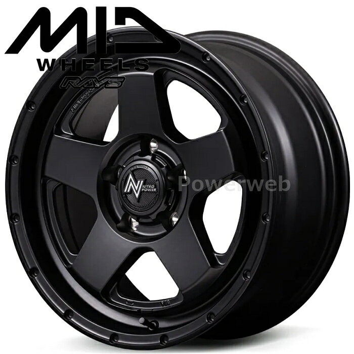 ■商品詳細メーカー名：MID (マルカサービス)商品名：MID NITRO POWER (ナイトロ パワー)サイズ：16インチ 7.0J PCD:114.3 穴数:5 inset:32カラー：バレルブラック (BBK)ハブ径：73.1φ対応...