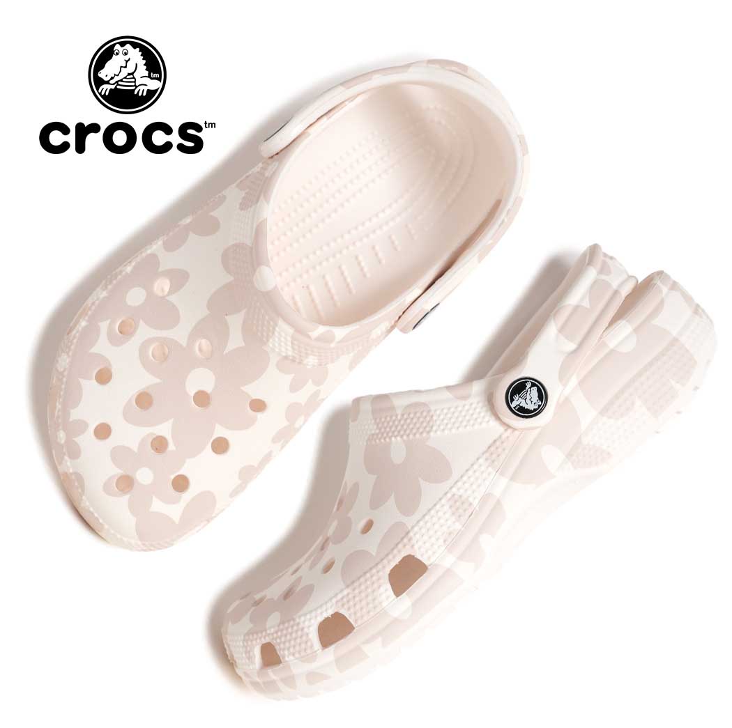 Brand CROCS Model unisex Classic Pop Petals Clogs Color BEIGE WHITE FABRIC ラバー Description of item 革新的な素材使いと圧倒的な快適性で世界中を...