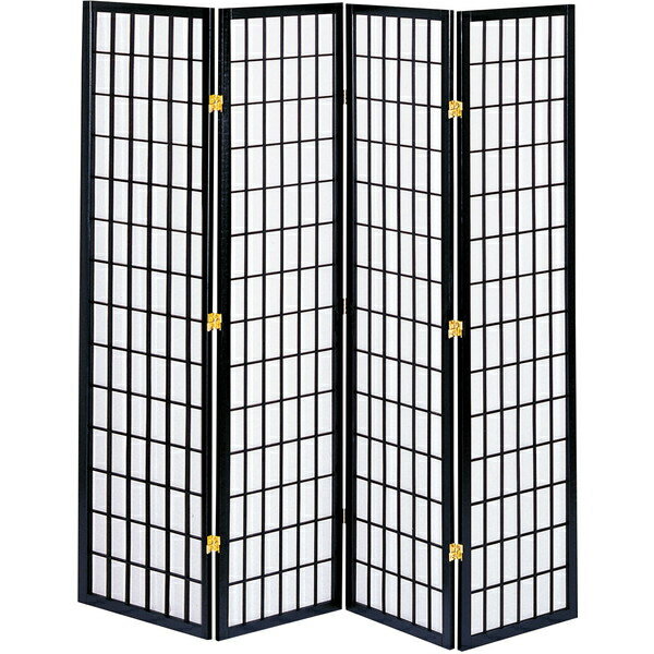 商品説明★ 丁番は両方向に360°回転可能ですスペック* サイズ:　.W450×D20×H1800mm×4枚　.折り畳み時: W450×H1800×t85mm* 素材:　.フレーム: 天然木(パイン) 塗装(ブラック)　.幕部:不織布　.丁...