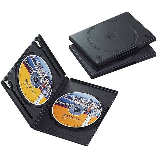 商品説明★ 軽くて割れにくいDVDトールケース（2枚収納タイプ）3枚セット軽くて割れにくいポリプロピレン樹脂製のDVDトールケース3枚セットです。プラケース1枚につきDVD又はCDを2枚収納できます。セルDVDと同じ大きさなので並べてスッキ...