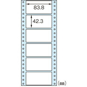 スペック* 規格:11×41/2(縦279×横114mm)* 1シート入数:6片* 1片寸法:縦42.3×横83.8mm* 紙種:上質紙* 対応プリンタ:ドット