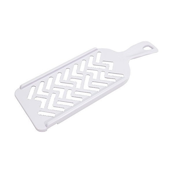 商品説明★ ロングサイズのおろし面。斜め45度の刃で抵抗を少なくしています。食材に力がかけやすい7度の傾斜プレート。スペック* サイズ: 302X100X25(mm)* サイズ: 110g* 材質: ABS樹脂* 生産国: 中国