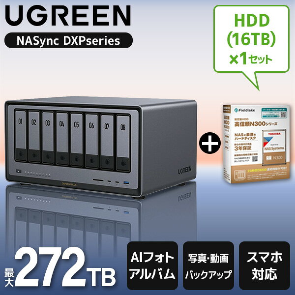 商品説明DXP8800Plus 説明・仕様★ 二重の10GbEネットワークポート2つの10GbE高速ネットワークポートは、最大2500MB/秒のダウンロード速度で20G帯域幅に集約することができます。大容量ファイルをスムーズに転送できます。...