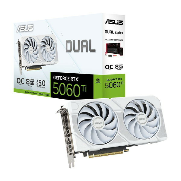 商品説明★ NVIDIA GeForce RTX 5060 Ti搭載★ 「DUAL」シリーズグラフィックカード★ オーバークロックモデル★ 2.5スロット設計★ デュアルボールベアリングを採用したAxial-techファン2基搭載★ GPU...