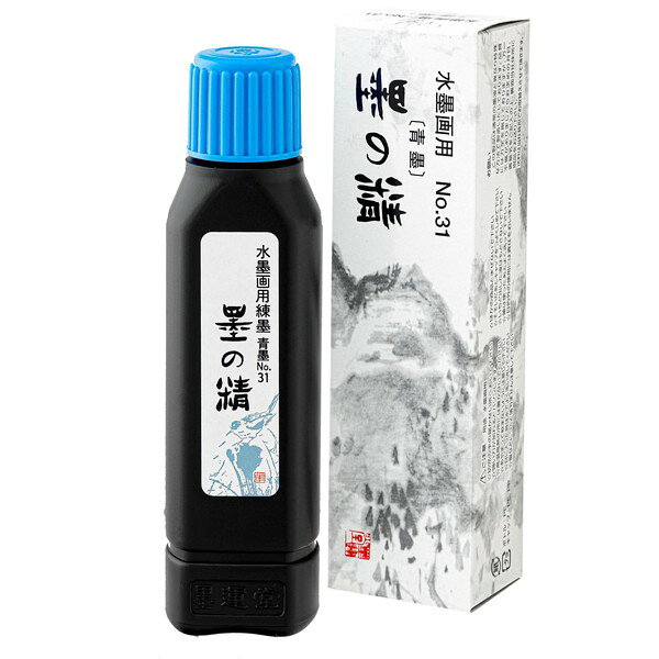 商品説明★ 水墨画用の墨液。濃い時の吸収色の黒と薄い時の透明感のある明るい青系の色調をバランスよく調節できます。表具される場合は3倍以上に薄めてご使用ください。スペック* 素材・材質：煤、糊剤、水* サイズ：42~32×150mm* 重量：...
