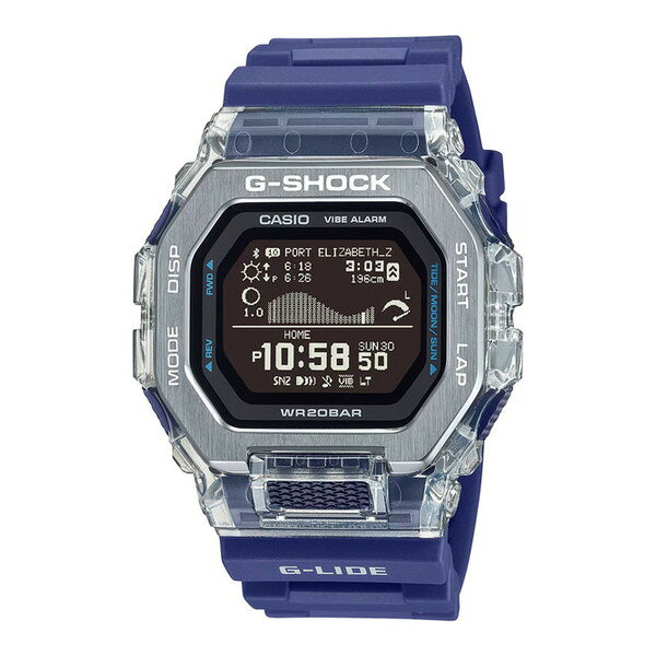 商品説明★ G-SHOCKのスポーツラインG-LIDEから、サマーシーズンに映えるマテリアル&カラーを纏ったモデルです。★ 陽射しを受けて煌めく波のイメージを2つの素材を組み合わせたベゼルで表現。トップにステンレススチールパーツを使用し、斜...
