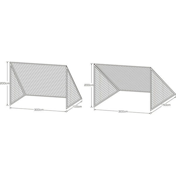 商品説明★ お求めやすいミニゴール用取替ネット。サイズをご確認ください。スペック* 商品本体サイズ：幅300cm×高200cm×奥行100cm* 商品重量：2kg* 数量：2枚1組* 素材：ポリエチレン440T/45本* 付属品：取付ロープ...