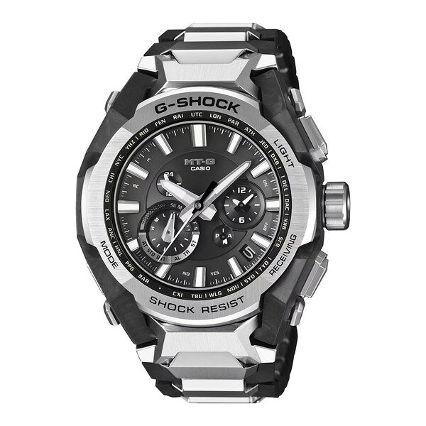 商品説明★ G-SHOCKの起源である樹脂素材とメタル素材を融合して、革新的な構造美を追求するMT-Gシリーズ。★ MTG-B4000Dは、蓄積された耐衝撃データを活用したAIによって開発されたデュアルコアガード構造と、カーボンとステンレス...