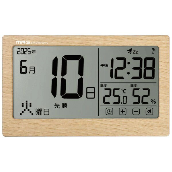 商品説明★ 大きな表示で見やすい自動カレンダー電波時計。★ はっきり見やすい文字表示で、日付や時刻がひと目でわかる！冠婚葬祭に便利な六曜表示、湿度・温度計付きで日常生活に役立ちます。★ インテリアになじむ木目調。★ めくり忘れのないカレンダ...