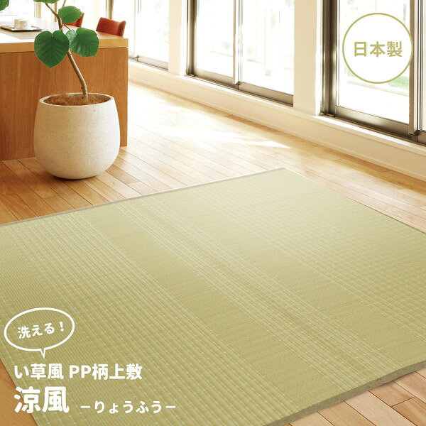 商品説明★ ポリプロピレンを使用した い草風のラグです。★ 手軽に水洗いでき、お手入れが楽。★ ペットとの快適な暮らしや、アウトドアにも最適です。スペック* 表面：ポリプロピレン* 生産国：日本