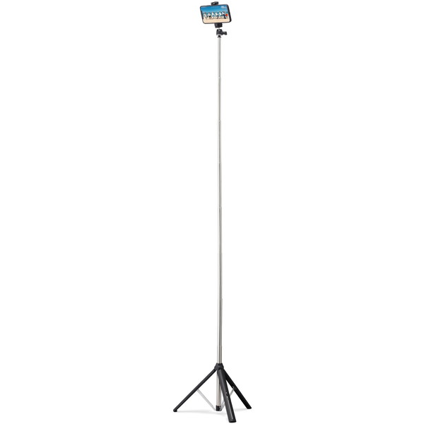 商品説明★ 広い場所や全身撮影に最適。最大1600mmまで伸びるロングタイプのスマートフォン用三脚です。 ★ 雲台は360度回転(縦撮り、横撮り)しますので、お好みの角度・位置で固定可能です。 ★ スマートフォンホルダーは6.5インチまでの...