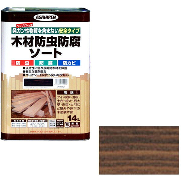 商品説明★ 屋外未塗装木部や床下未塗装木部の防虫・防腐に日光や雨に強い屋外木部専用防腐処理剤浸透性に優れ、長期間木材を保護する優れた防虫・防カビ効果を発揮する安全性の高い薬剤を使用クレオソート油に比べ安全で低臭・ご使用の前に取り扱い説明をよ...