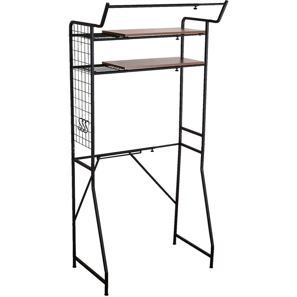 商品説明★ 洗濯物を一時的にかける時に便利なハンガーバーが付いています。★ 棚板裏面には、ズレ落ち防止ストッパーが4つ付いているので、万が一の落下を防ぎます。★ サイドネットはスプレーやフックをかけてスッキリ収納できます!★ 棚の高さは12...