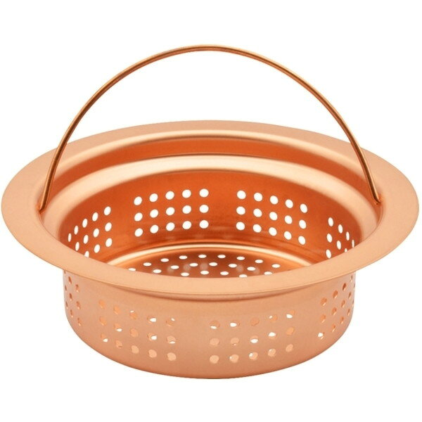 商品説明★ キッチンの排水栓用の浅型ゴミカゴ★ 銅イオンの抗菌効果でヌメリやにおいを防ぐ★ 取っ手付きで、取り外しが簡単★ こまめなゴミ捨てでいつも清潔★ 網目ではなく穴開け加工なので、小さいゴミをキャッチするだけでなく、ゴミが引っ掛かりに...