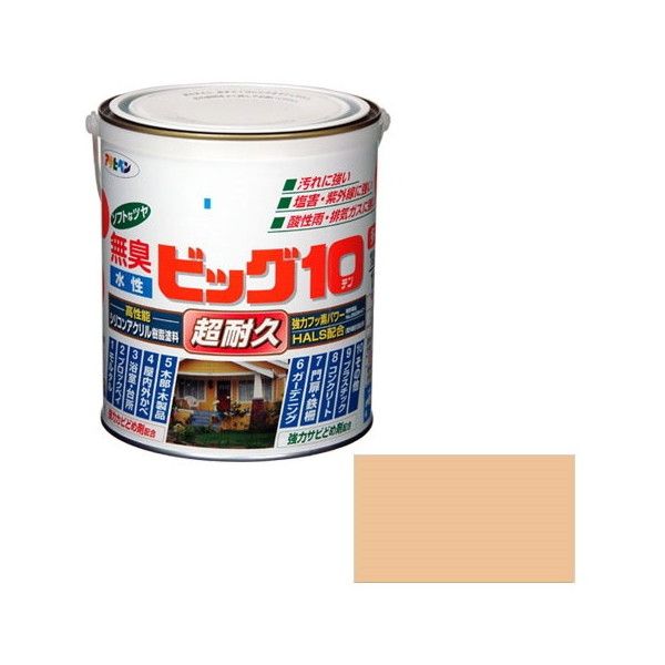商品説明★ 特殊フッ素樹脂、反応硬化型シリコン変性アクリル樹脂、紫外線防止材(HALS)の相乗効果により、汚れにくく、耐久性に優れた高性能塗料 サビドメ剤・防カビ剤を配合していますので、長期間サビやカビの発生を防ぎます。 いやな臭いのしない...
