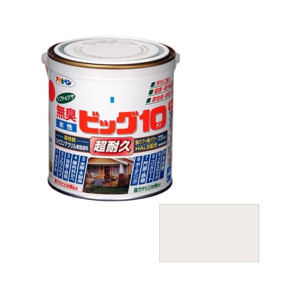 商品説明★ 特殊フッ素樹脂、反応硬化型シリコン変性アクリル樹脂、紫外線防止材(HALS)の相乗効果により、汚れにくく、耐久性に優れた高性能塗料★ サビドメ剤・防カビ剤を配合していますので、長期間サビやカビの発生を防ぎます。★ いやな臭いのし...