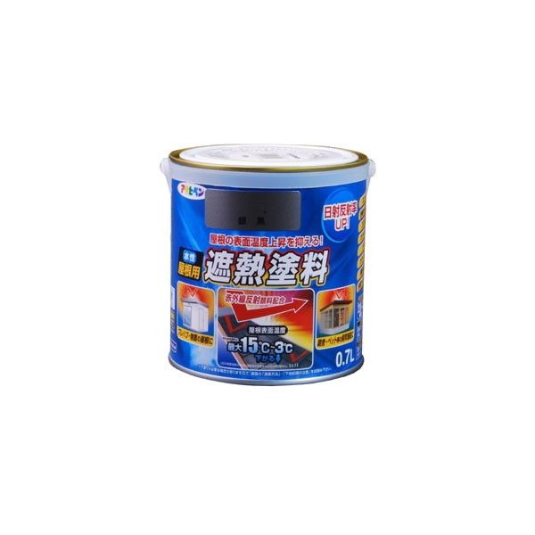 商品説明★ ヒートアイランド対策に最適日射反射率アップ！★ 屋根の表面温度上昇を抑える！スペック* 容量：0.7L* カラー：銀黒* 重量：1000g